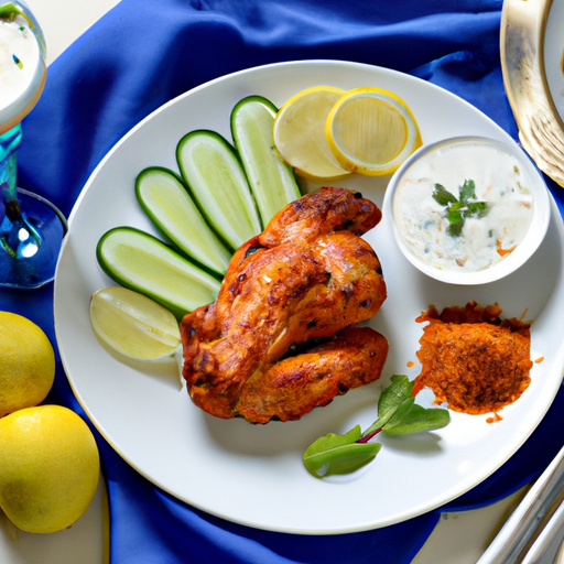 Tandoori chicken with cucumber raita